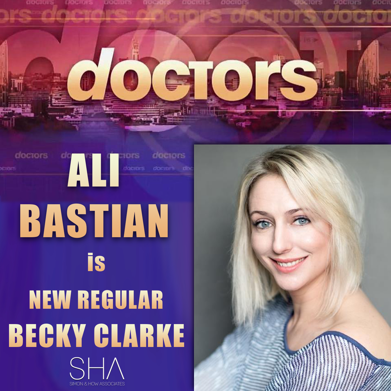 Ali Bastian is new regular Becky Clarke in Doctors - Simon & How